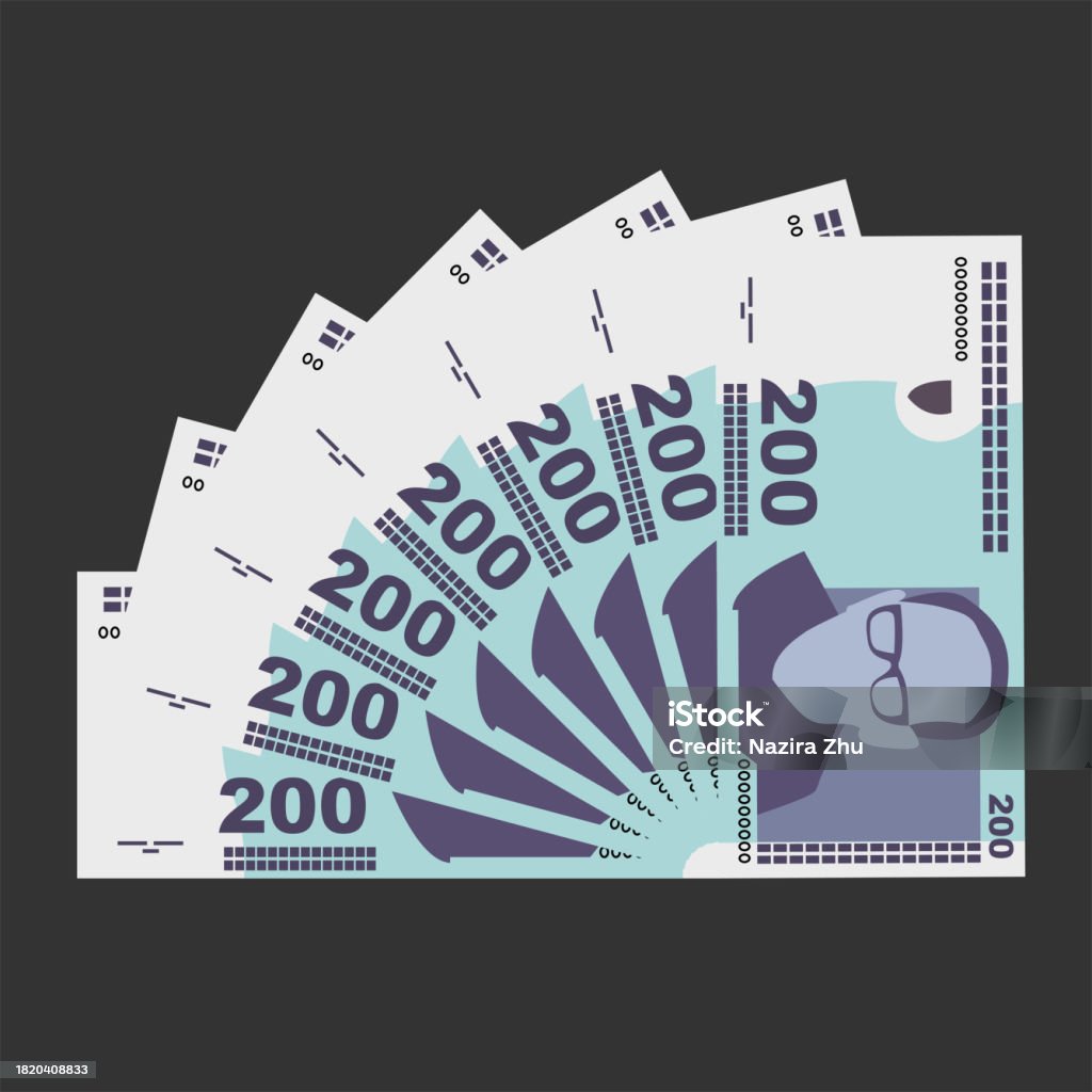 Convertible Mark Vector Illustration Bosnia And Herzegovina Money Set