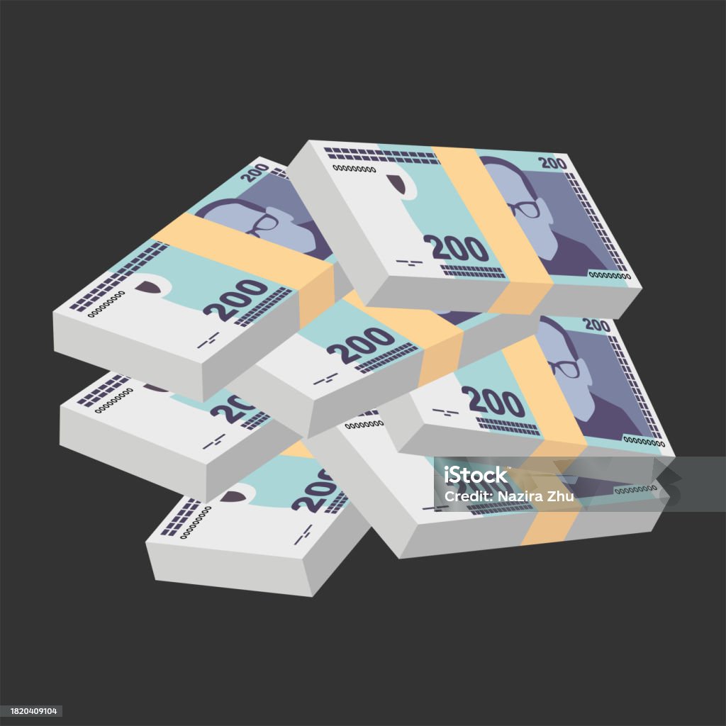 Convertible Mark Vector Illustration Bosnia And Herzegovina Money Set