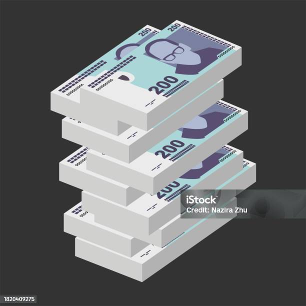 Convertible Mark Vector Illustration Bosnia And Herzegovina Money Set