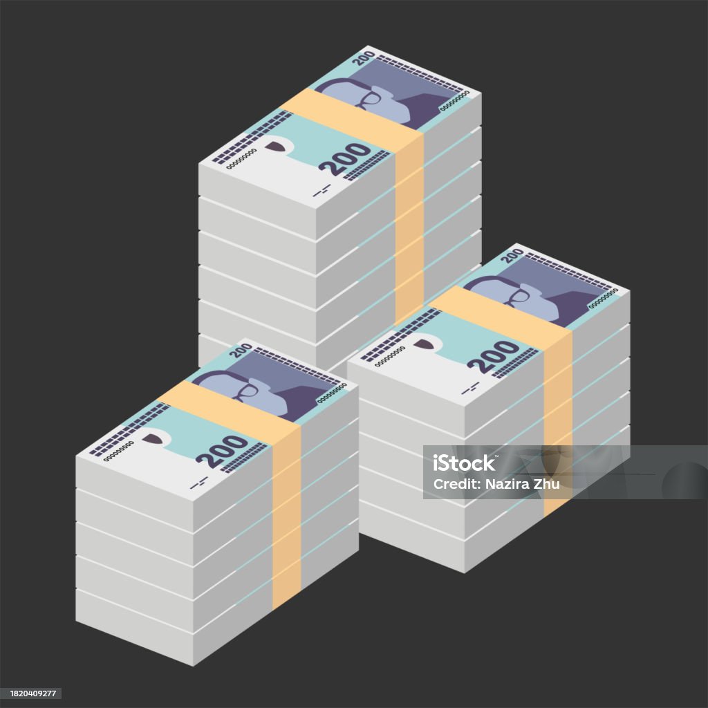 Convertible Mark Vector Illustration Bosnia And Herzegovina Money Set
