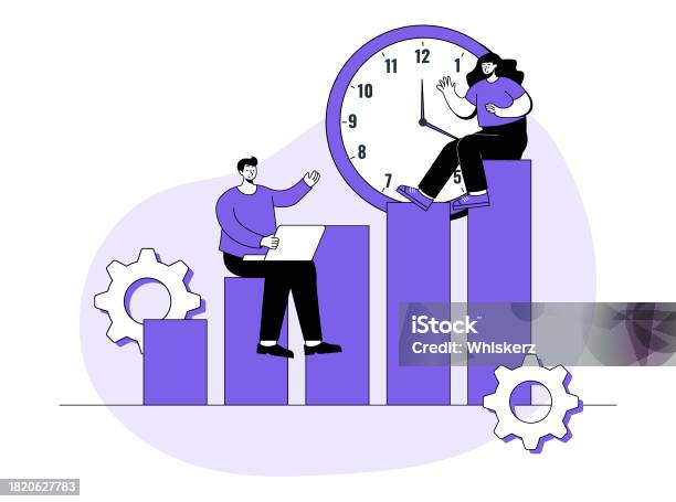 Ilustración De Crecimiento Personal Éxito Financiero Gestión Del Tiempo