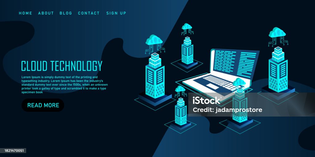 Web Hosting Concept Cloud Computing Online Database Technology Security Computer Web Data Center