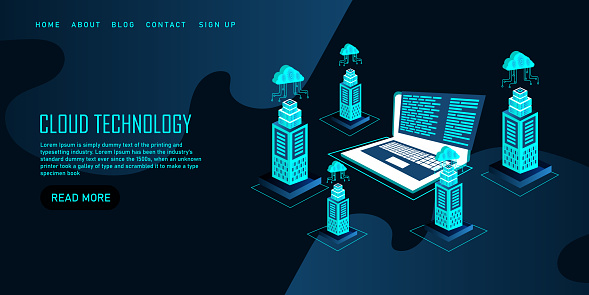 Web Hosting Concept Cloud Computing Online Database Technology Security