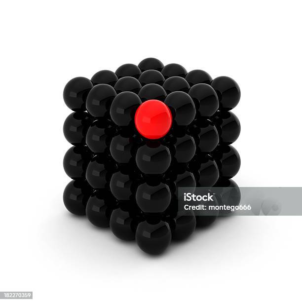 3 D 렌더링 Of 직육면체 한 독특하다 Ball 0명에 대한 스톡 사진 및 기타 이미지 0명 개성 개념 과학 Istock