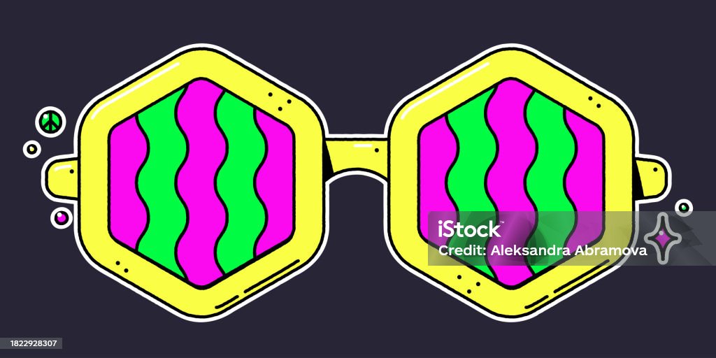 Hippy Boho Style Glasses Stock Illustration Download Image Now 1960 1969 1970 1979 Art