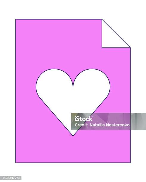 Heart File Desktop Shortcut 2d Linear Cartoon Object Stock Illustration