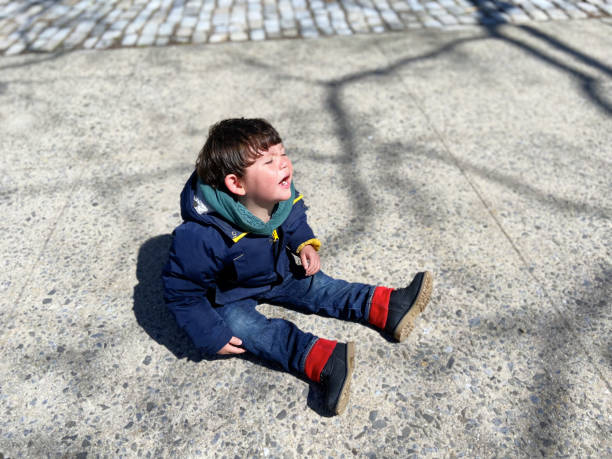 Free Stock Photo of Little Boy in a Red Jacket and Blue Boots ...