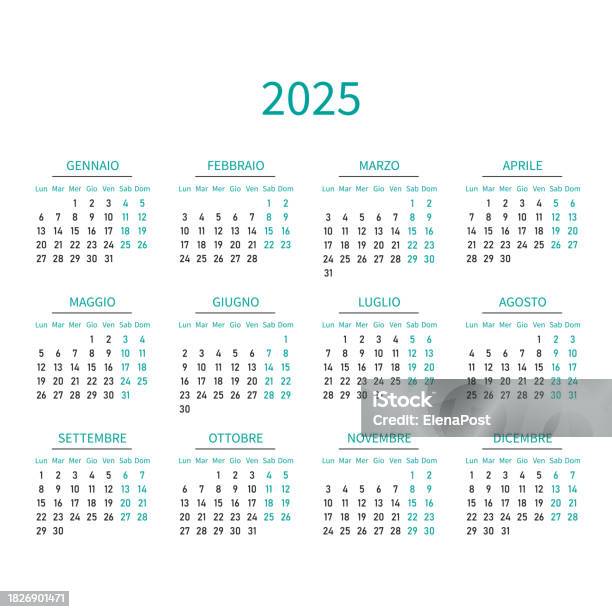 Kalender 2025 Dalam Bahasa Italia Ilustrasi Stok - Unduh Gambar ... Kalender 2025 Dalam Bahasa Italia Ilustrasi Stok - Unduh Gambar ...