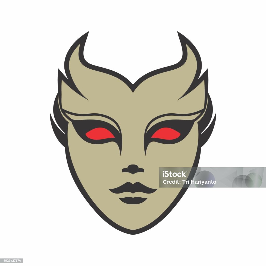 Ilustrasi Grafik Vektor Devil Mask Logo Ilustrasi Stok Unduh Gambar
