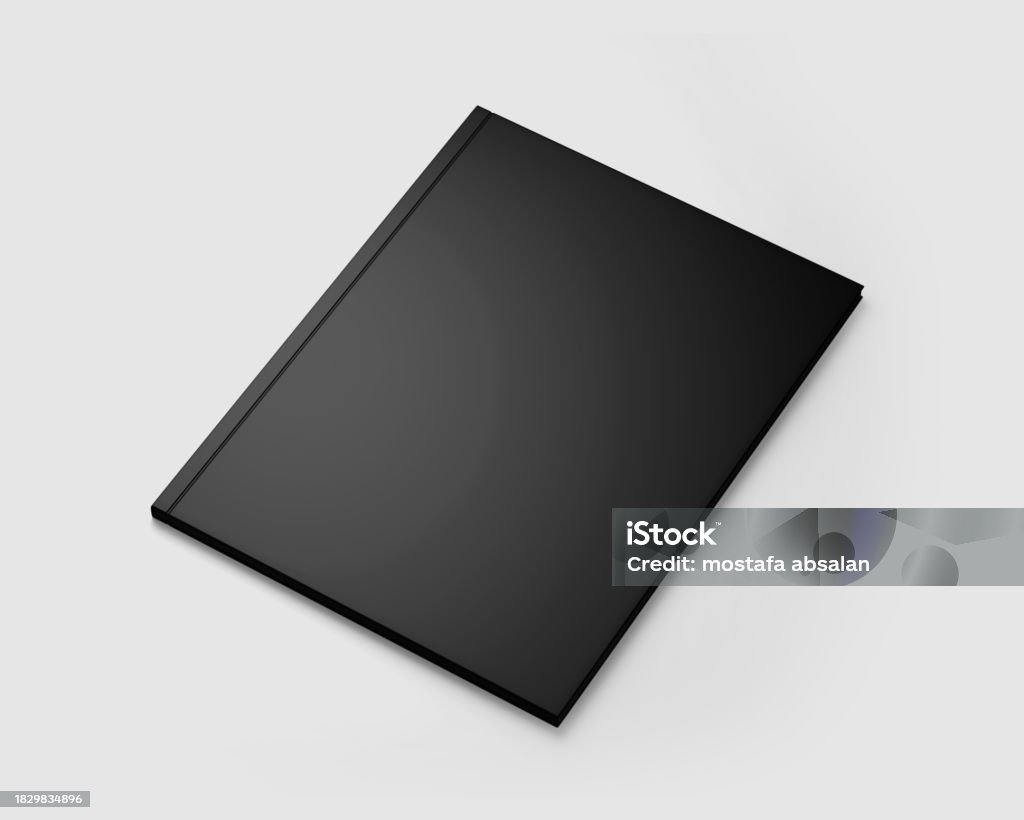 Majalah Hitam Buku Booklet Brosur Template Mockup Sampul Kosong