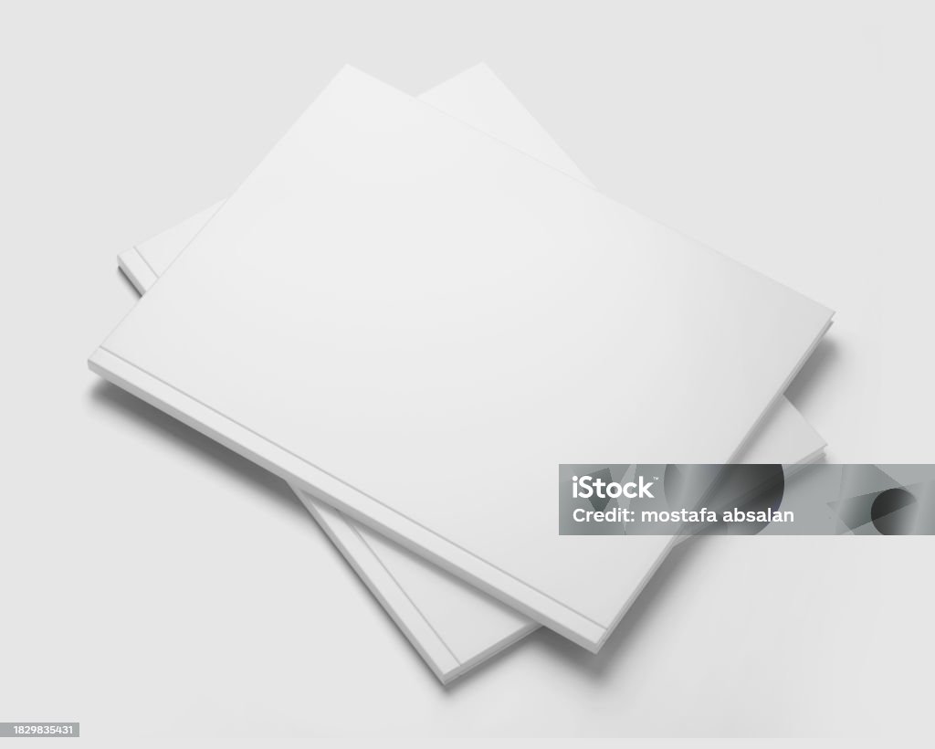 Tumpukan Majalah Buku Booklet Brosur Template Mockup Sampul Kosong