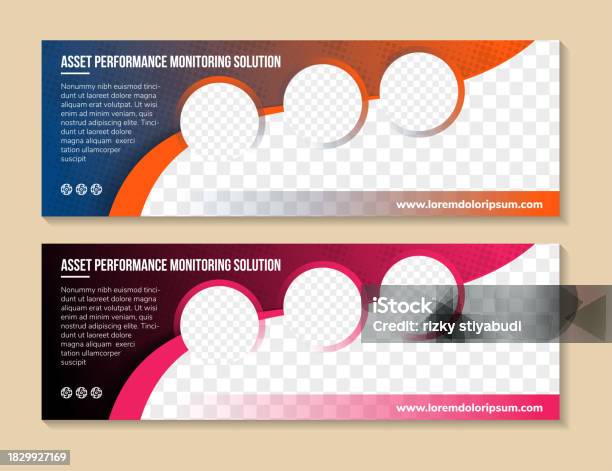 Template Desain Banner Modern Abstrak Dalam Tata Letak Horizontal