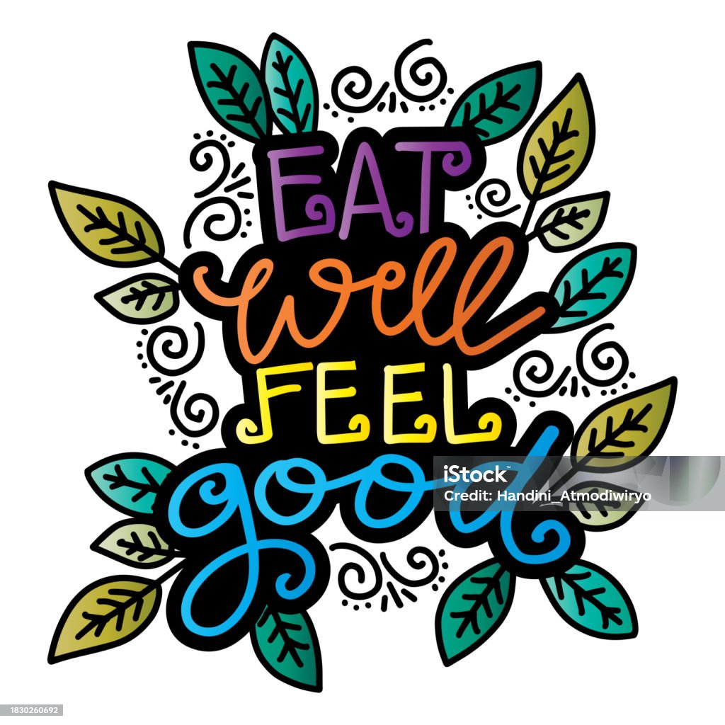 Eat Well Feel Good Inspirational Quote Motivational Background Stock ... Eat Well Feel Good Inspirational Quote Motivational Background Stock ...