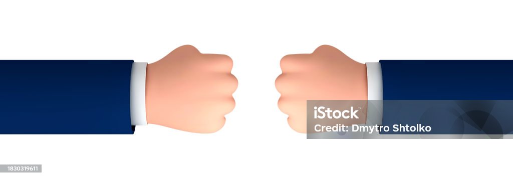 Hands Of Businessman Making Fist Bump Isolated On White Background
