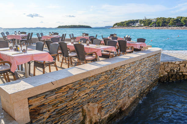 Free picture: Rustic exterior of seaside restaurant with decoration of ...