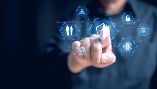 Cyber Security And Privacy Concepts Data Protection Accessing Data With A Lock System Via