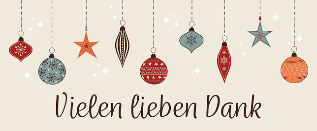 Ilustración De Vielen Lieben Dank Texto En Alemán Gracias Tarjeta De