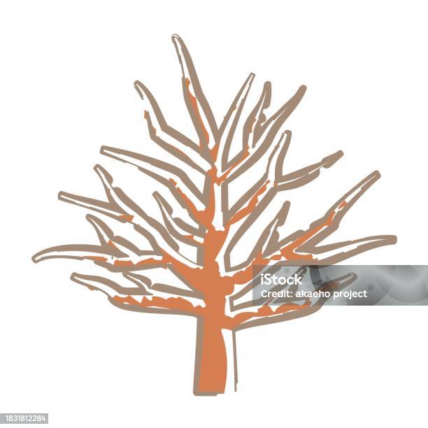 Ilustrasi Gambar Pohon Dengan Daun Tumbang Pohon Mati Dengan Sentuhan ... Ilustrasi Gambar Pohon Dengan Daun Tumbang Pohon Mati Dengan Sentuhan ...