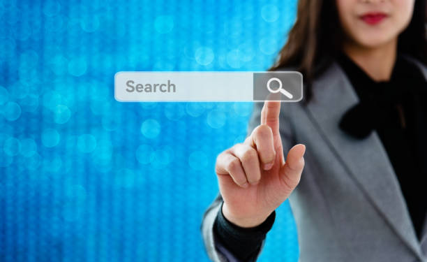 Free Stock Photo of Businessman pointing at search bar on a virtual ...