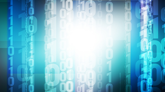 Binary Rectangles And White Abstract Backdrop Of Technology Concept In