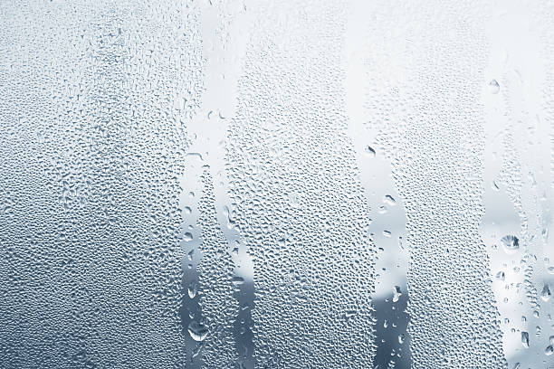 Free picture: Close up of a semi transparent glass with moisture texture