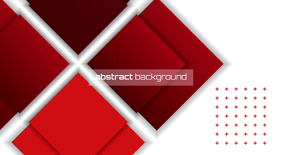 Modern Red Abstract Geometric Square And Rectangle Shape Background