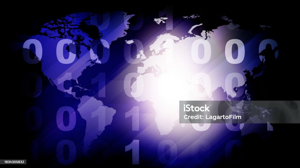 Cyber Security Map Binary Code And Algorithm In Digital World Of Cyber Crime Cyber Attacks And