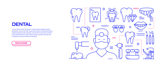 Desain Banner Terkait Dental Untuk Halaman Web Headline Brosur Laporan