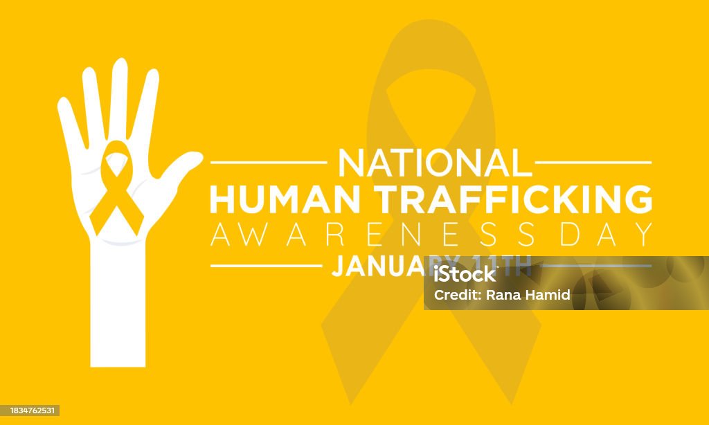 National Human Trafficking Awareness Day Vector Template Shining A