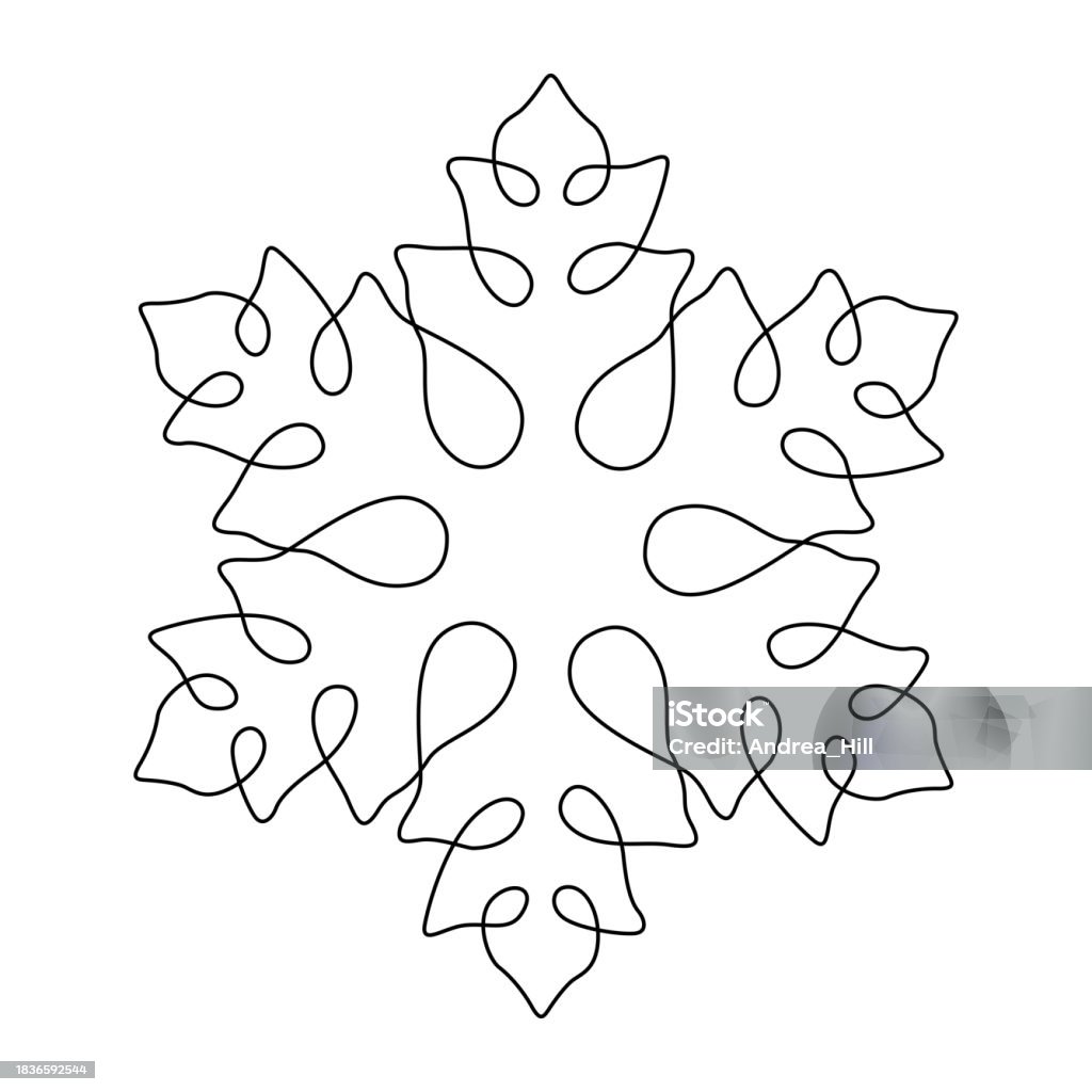 Snowflake Continuous Single Line Drawing Stock Illustration - Download ... Snowflake Continuous Single Line Drawing Stock Illustration - Download ...
