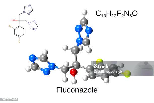 Formula Kimia Formula Struktural Dan Model Boladantongkat 3d Flukonazol
