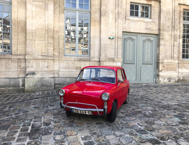 Free Stock Photo of Classic red car in front of vintage buildings ...