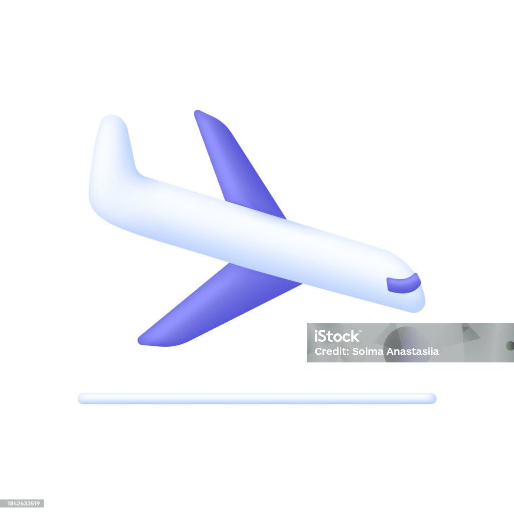 Icône Davion 3d Atterrissage De Lavion Symbole De Transport Aérien