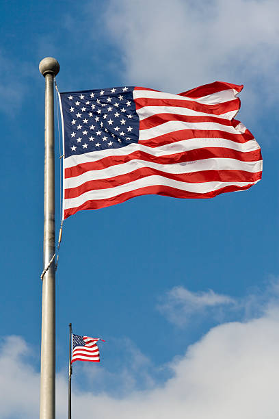 Free Stock Photo of Large American Flag Flying High in the Sky ...