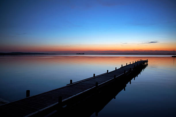 Free picture: dark blue, twilight, dusk, lakeside, reflection, calm ...