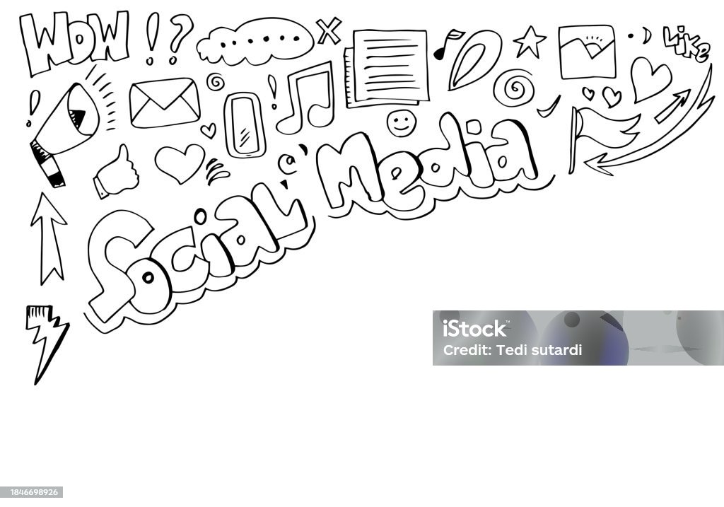 Vector Line Art Doodle Cartoon Ensemble Dobjets Et De Symboles Sur Le