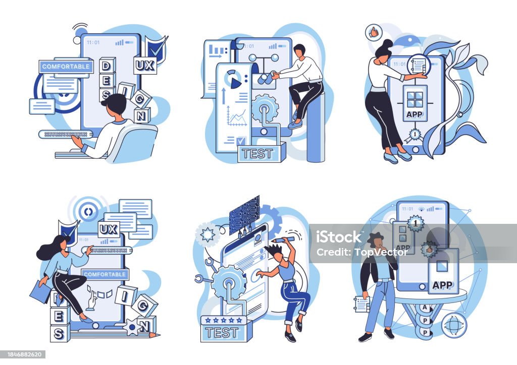Application Testing Metaphor Vector Application Testing Checkpoint For Ensuring Userfriendly