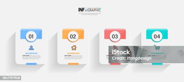 Ilustración De Infografía De Diseño Plano Con Vector De Plantilla De 4