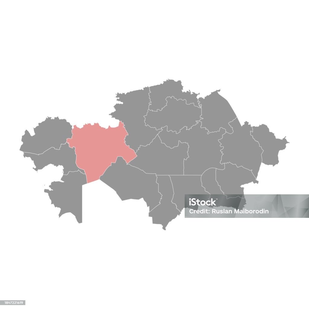 Ilustración de Mapa De La Región De Aktobe División Administrativa De ... Ilustración de Mapa De La Región De Aktobe División Administrativa De ...