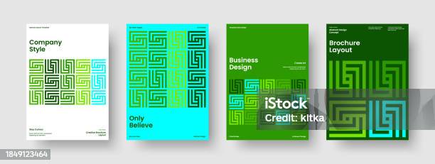 Tata Letak Spanduk Geometris Template Flyer Modern Desain Poster