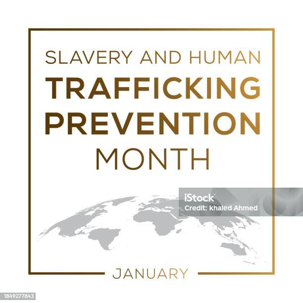 Slavery And Human Trafficking Prevention Month Stock Illustration