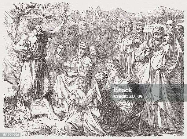Penitential Sermon Of John 침례교 세례자 요한에 대한 스톡 벡터 아트 및 기타 이미지 세례자 요한