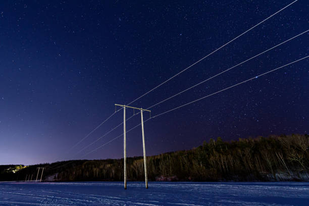 Free Stock Photo of A power line tower with stars in the sky | Download ...