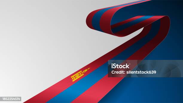 Eps10 Vector Patriotic Background With Mongolia Flag Colors Stock