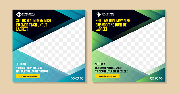 Kumpulan Abstrak Desain Modern Template Banner Posting Media Sosial