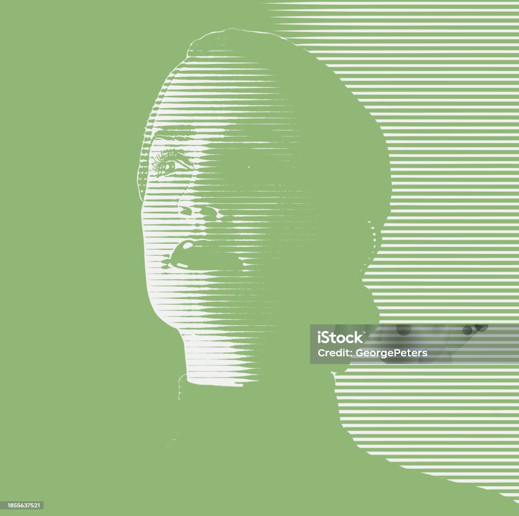 Film Noir Style Close Up Portrait Of Confident Woman Stock Illustration Download Image Now