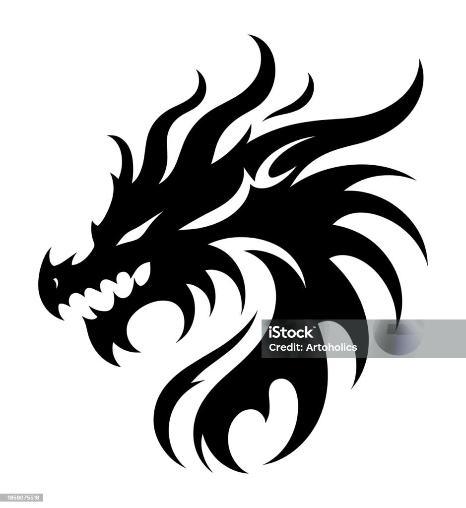 Drachenkopfvektorillustrationslogo Und ... Drachenkopfvektorillustrationslogo Und ...
