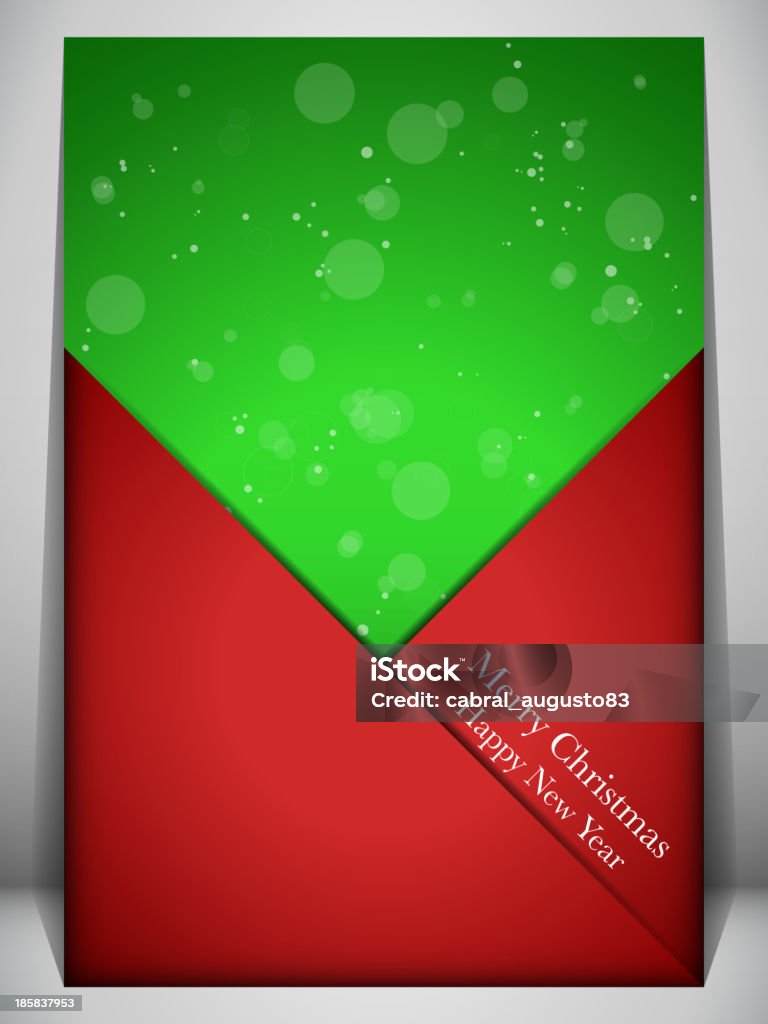 Merry Christmas Card Red And Green Envelope Stock Illustration