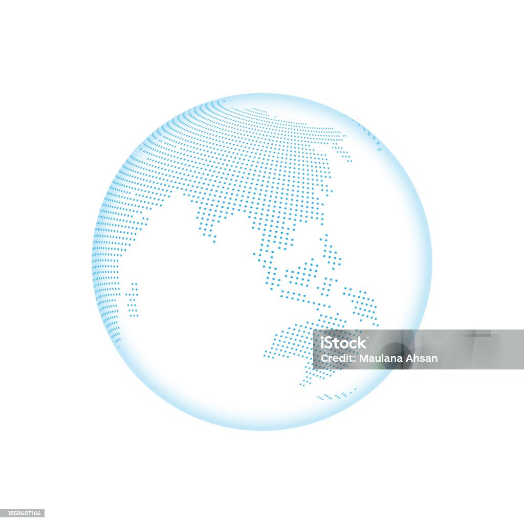 Dotted Globe World Map Vector Background Illustration Stock