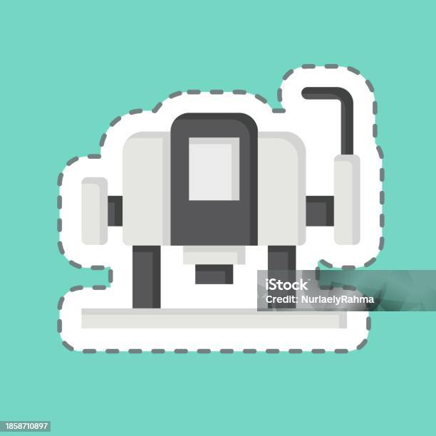 Garis Stiker Memotong Wood Router Terkait Dengan Simbol Konstruksi